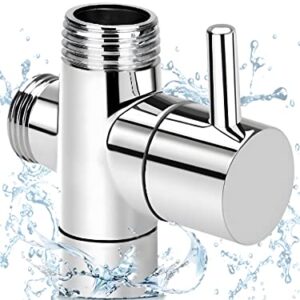 Bidet T Valve,T Valve Adapter for Bidet with Shut-off Value,Bidet Adapter for Toilet 7/8" x 7/8" x 1/2", T Adapter for Hand Held,Chrome Finish