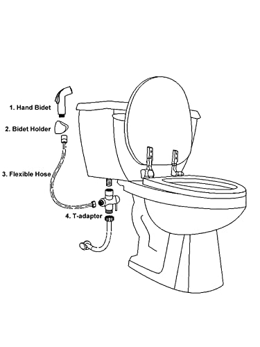 Bidet T Valve,T Valve Adapter for Bidet with Shut-off Value,Bidet Adapter for Toilet 7/8" x 7/8" x 1/2", T Adapter for Hand Held,Chrome Finish