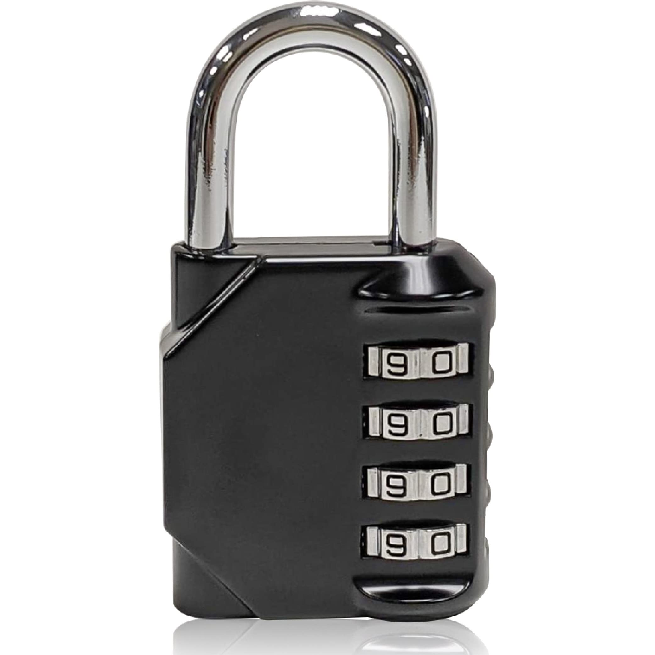 Newhouse Hardware Improved 4-Digit Combination Lock | Outdoor Waterproof Padlock for School, Gym Locker, Sports Locker, Fence, Toolbox, Gate, and Travel | Customizable 4-Digit Lock Combo | Black