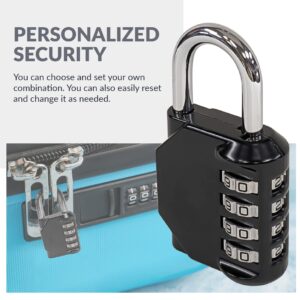 Newhouse Hardware Improved 4-Digit Combination Lock | Outdoor Waterproof Padlock for School, Gym Locker, Sports Locker, Fence, Toolbox, Gate, and Travel | Customizable 4-Digit Lock Combo | Black