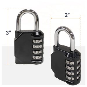 Newhouse Hardware Improved 4-Digit Combination Lock | Outdoor Waterproof Padlock for School, Gym Locker, Sports Locker, Fence, Toolbox, Gate, and Travel | Customizable 4-Digit Lock Combo | Black