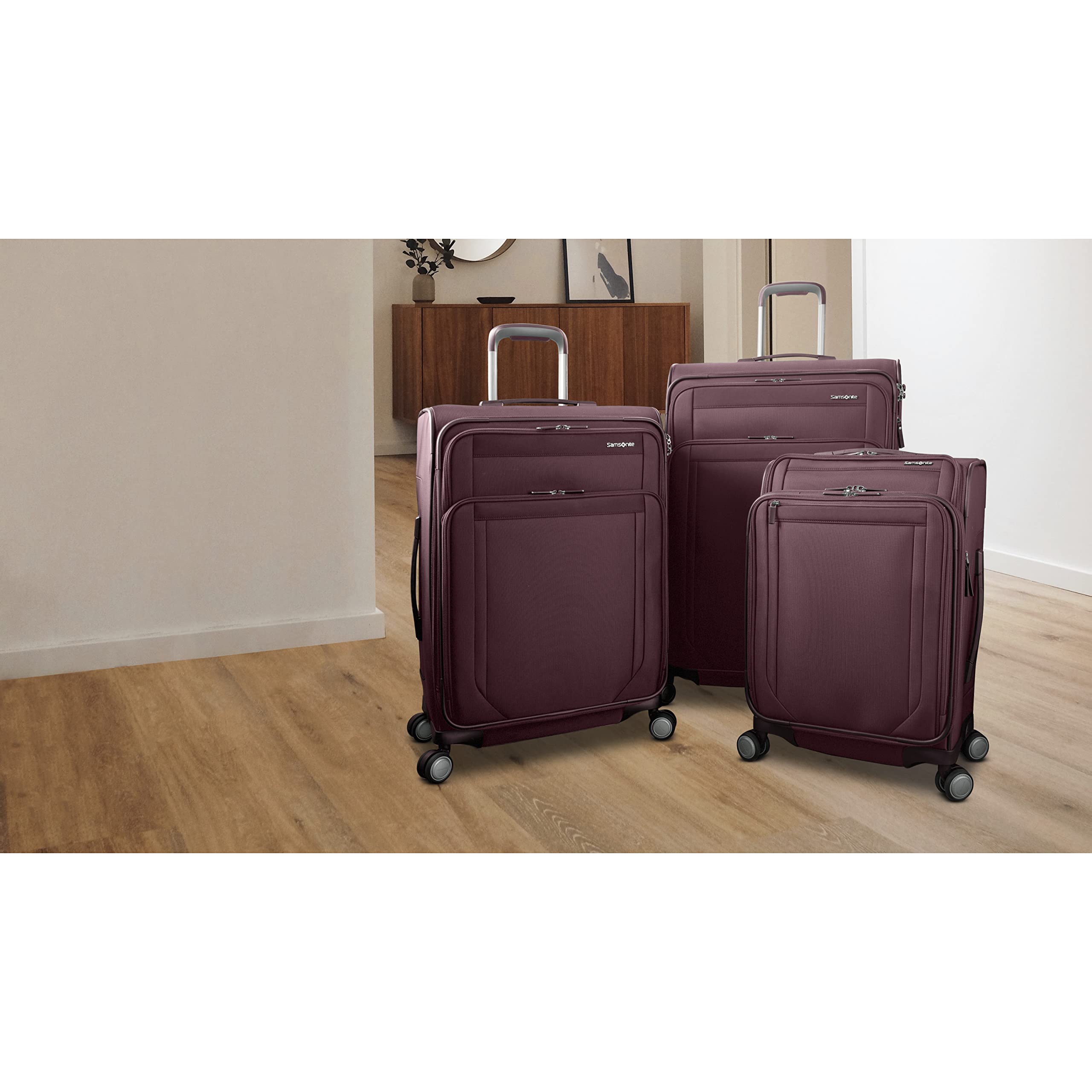 Samsonite Lineate DLX Softside Expandable Luggage with Spinner Wheels, Merlot