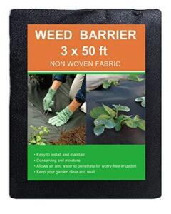 3ft x 50 ft premium garden non woven weed barrier landscape fabric heavy duty weed block control garden cover