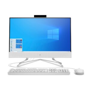 hp 22-dd0123w 21.5" fhd all-in-one intel pentium silver j5040 2.0ghz 4gb ram 128gb ssd windows 11 home s mode snow white(renewed)