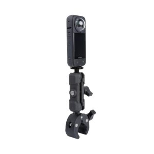 PellKing Camera Motorcycle Mount for Insta360 Go 3,X3/X2/X,360 Rotation Metal Action Camera Clamp Holder with 1/4Thread for Moto Bike Bicycle Handlebar, for Insta360 One Go 3,X3/X2/X