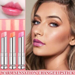 WENJLYJ 3 Pcs Color Changing Change Lipstick Lip Balm Set,Magic Jelly Lipstick Color Change Changing Lip Gloss Tinted Lip Balm Moisturizing Long Lasting Waterproof Crystal Lipstick for Women