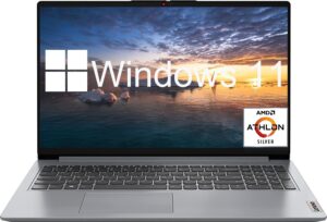 lenovo ideapad laptop, 15.6" hd display, amd athlon silver 3050u processor, windows 11 home, 12gb ram, 384gb ssd (128gb emmc+256gb pcie ssd), webcam, hdmi, wifi 6, usb type-c, long battery life, pcm