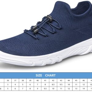 SILLENORTH Mens Womens Water Shoes Quick-Dry Sock Aqua Water Sneakers Slip-on Shoes for Diving Swimming Surfing Beach Blue 9 Women/7 Men