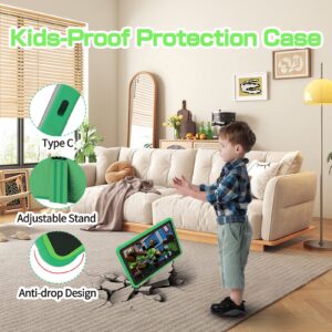 NEWISION Kids Tablet 10 Inch,Android 10 Toddler Tablet,Kids Learning Tablet with Dual Camera,32GB Kids WiFi Tablets,6000MAH,Kid-Proof Case (Green)