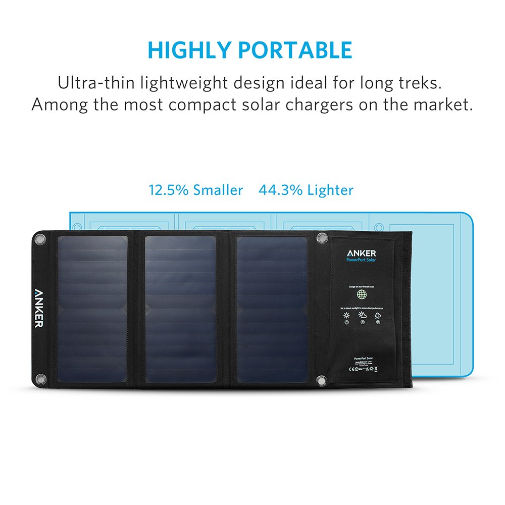 Anker Solix PS30 Solar Panel, 30W Foldable Portable Solar Charger, IP65 Water and Dust Resistance, Ultra-Fast Charging, Charges 2 Devices at Once, for Camping, Hiking, and Outdoor Activities.