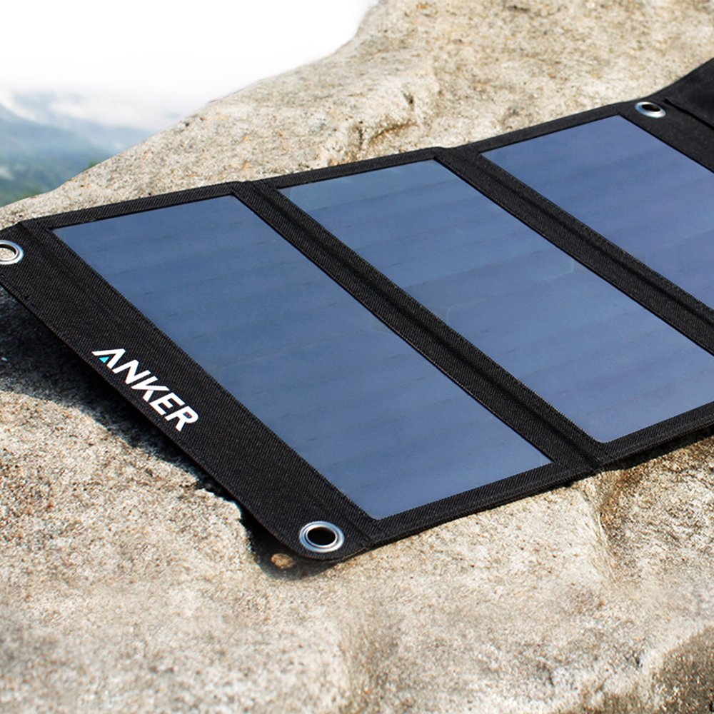 Anker Solix PS30 Solar Panel, 30W Foldable Portable Solar Charger, IP65 Water and Dust Resistance, Ultra-Fast Charging, Charges 2 Devices at Once, for Camping, Hiking, and Outdoor Activities.