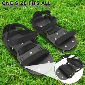 MOFEEZ Lawn Aerator Shoes for Grass - Pre-Assembled Grass Aerator Shoes for Lawn - Soil Yard Aerator Tool for Aerating Patio Garden, Black