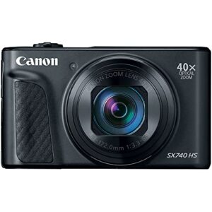 Canon PowerShot SX740 HS Digital Camera (Black) (2955C001) + 2 x 64GB Cards + 3 x NB13L Batteries + Corel Photo Software + Charger + Card Reader + Light + Bag + More (International Model) (Renewed)