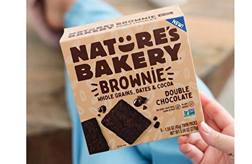 Nature’s Bakery Double Chocolate Brownie Bars, Whole Grains, Dates, and Cocoa, Plant Based, Dairy-Free, Snack Bar, 6 Count (Pack of 6)