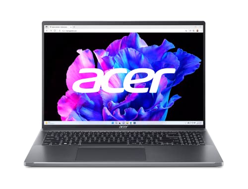 Acer Swift Go 16 Thin & Light Laptop | 16" 1920 x 1200 100% sRGB 400nit Display | Intel Core i5-1335U | Intel Iris Xe Graphics | 8GB LPDDR5 | 512GB Gen 4 SSD | Intel WiFi 6E AX211 | SFG16-71-52SD