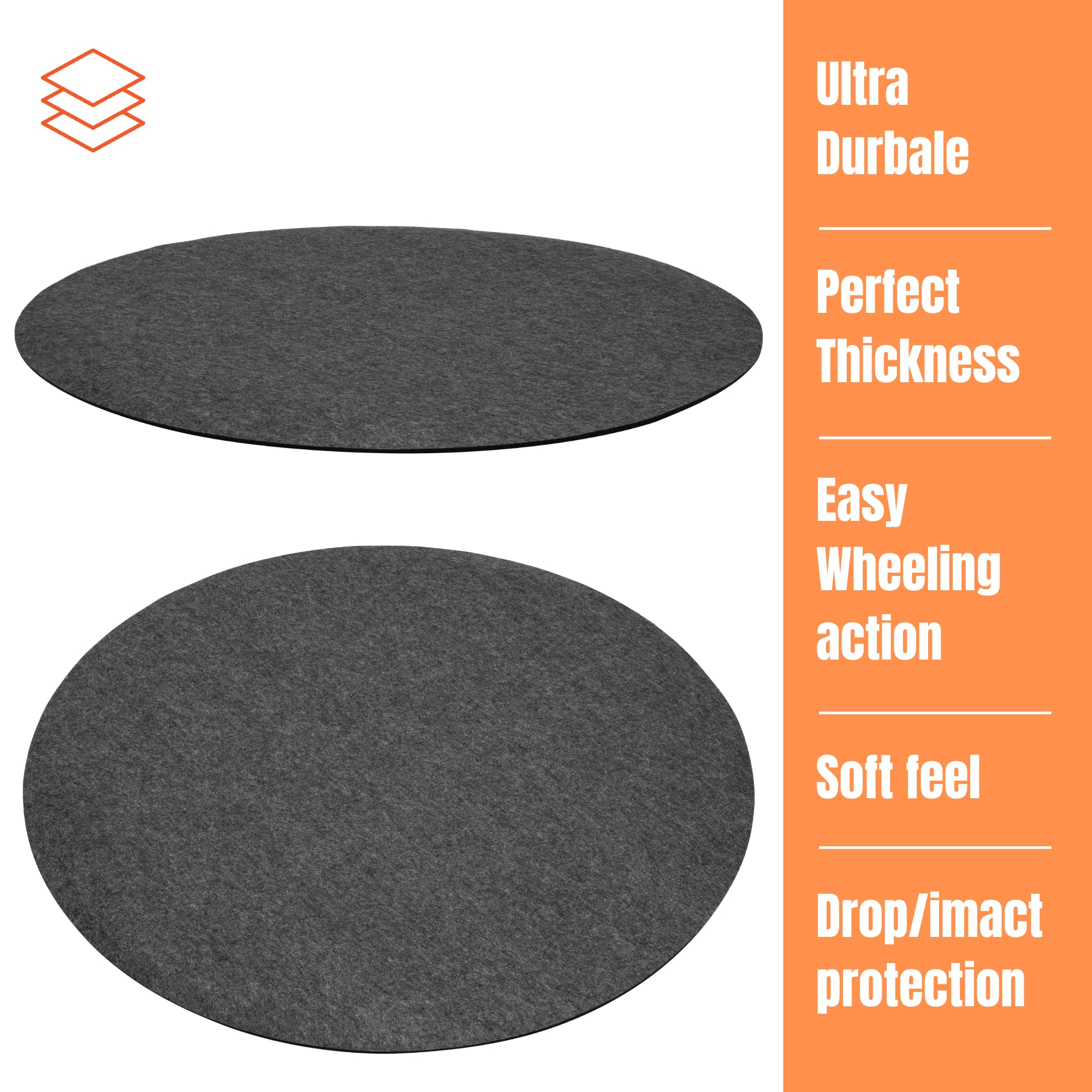 Protect Your Floors with Our Office Chair Mat - Desk Floor Mat for Carpet and Hardwood - Heavy Duty Chair Mats for Rolling Chairs and Computer Use (Grey)