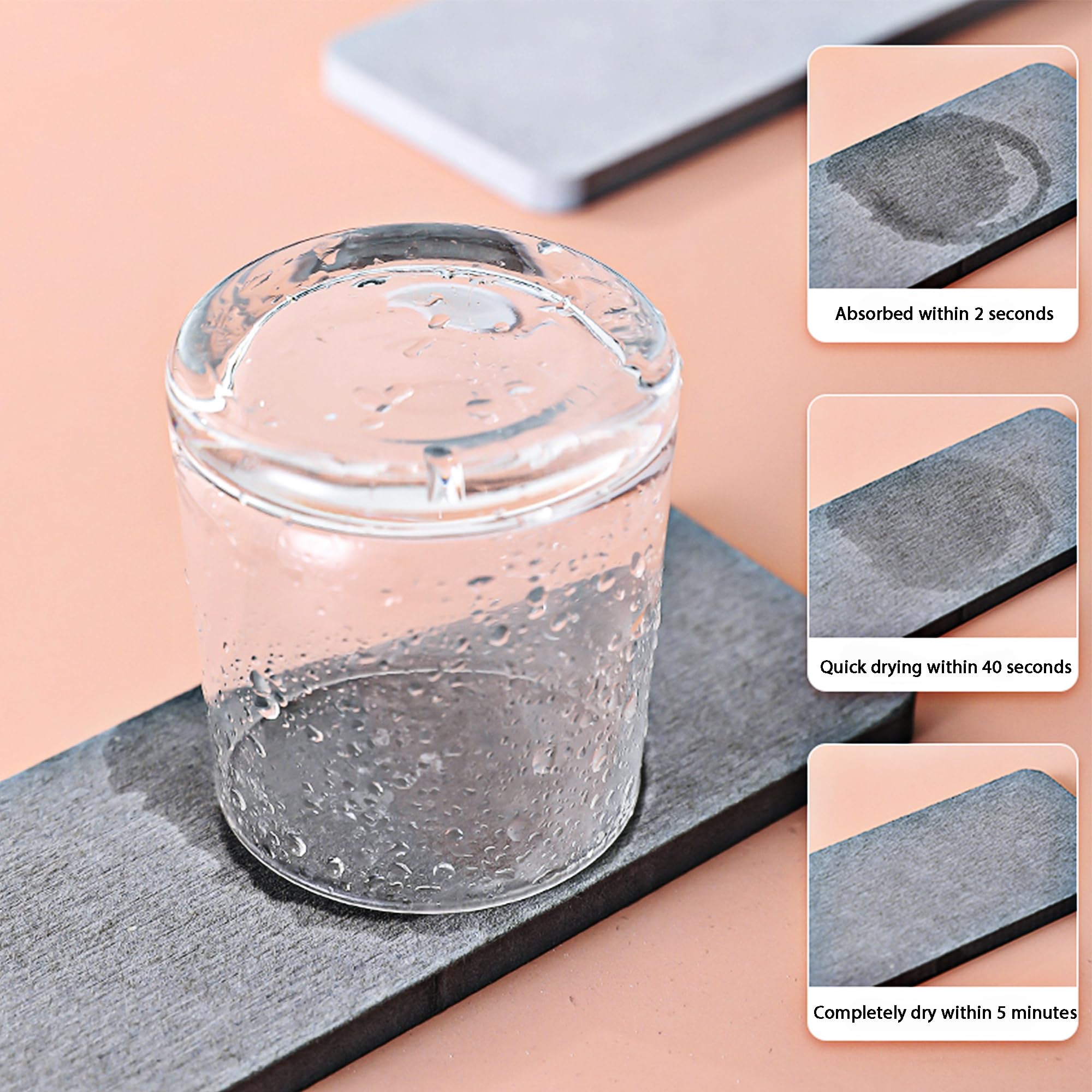 NiuYichee 2 PCS Bathroom Sink Vanity Trays(8.66" * 3.15"), Diatomaceous Earth Coasters, Kitchen Soap Tray, Water Absorbing Stone Used for Hand Soap & Plants and Cosmetic Bottles in The Modern Home