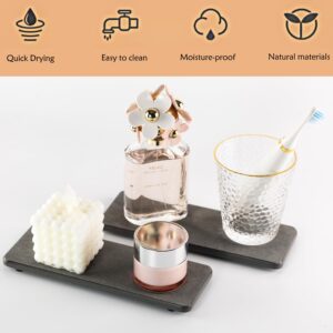 NiuYichee 2 PCS Bathroom Sink Vanity Trays(8.66" * 3.15"), Diatomaceous Earth Coasters, Kitchen Soap Tray, Water Absorbing Stone Used for Hand Soap & Plants and Cosmetic Bottles in The Modern Home