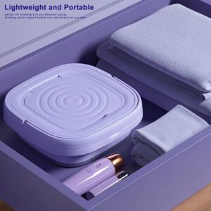 Portable Washing Machine,Mini Washer Suitable for Washing Small Pieces of Clothing, Baby Clothes,Underwear,Socks,Portable Washer Machine for Apartments, Dormitories, Camping,RV Purple