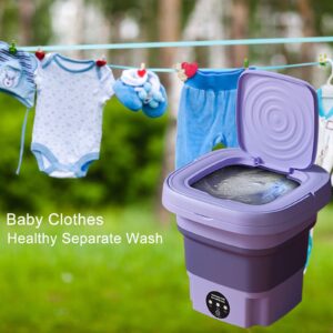 Portable Washing Machine,Mini Washer Suitable for Washing Small Pieces of Clothing, Baby Clothes,Underwear,Socks,Portable Washer Machine for Apartments, Dormitories, Camping,RV Purple