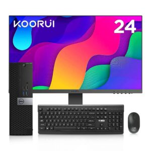 dell optiplex 5040 desktop computers pc set with koorui new 24 inch monitor,intel quard core i7 6700 3.4ghz,16gb ram new 512gb m.2 nvme ssd,ac8260 built-in wifi bluetooth,hdmi windows 10 pro (renewed)