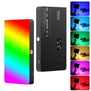 ulanzi lt002 rgb video light, portable led camera light panel 0-360 full color, cri 95+ 2500-9000k led video light, 4000mah rechargeable led dslr lighting for vlogging, photography, video conference