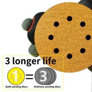 Faoyoon 5 Inch Sanding Discs Hook and Loop | 60/80/120/220/320 Grit Sandpaper Assortment | Orbital Sander Pads | Sand Paper for Automotive and Woodworking | 50 Pack