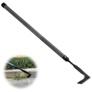 lilyvane crack weeder, manual crevice weeding tool weed puller with 29” handle for sidewalk paver deck boards, crack weeder crevice weeding tool metal handle