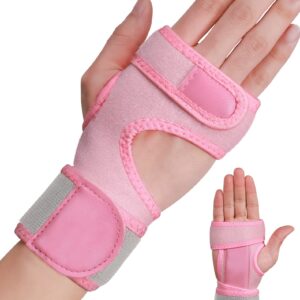 SUEH DESIGN Carpal Tunnel Wrist Brace Night Support, Adjustable Wrist Wrap for Tendonitis Arthritis and Workout Pains Relief, Wrist Splint for Right Hand, Pink