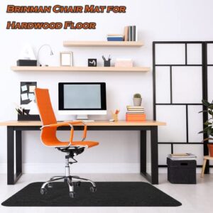 Brinman Chair Mat for Hardwood Floor,36"x48" Desk Chair Mat,Non-Slip Office Chair Mat, Computer Gaming Floor Mat for Rolling Chair, Under Desk Rug Floor Protector,Easy Clean & Flat Without Curling