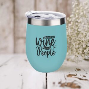 Mighun Wine Tumbler with Lid Lets Drink Wine And Judge People Vacuum Coffee Tumbler Stainless Steel Coffee Cup for Cold & Hot Drinks Wine Coffee Cocktails Beer (12 Oz, 1 Pack)