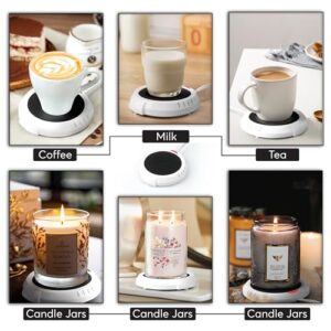 Candle Warmer Plate Safely Releases Scents Without a Flame - Used as Candle Jar Warmer, Coffee Warmer, Mug Warmer, Cup Warmer, Tea Warmer Desk in Your Home & Office, 1 Pack, Black