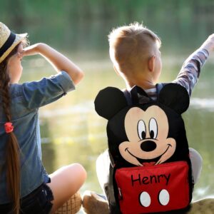 Disney Personalized Backpack - Mickey Mouse Backpack for Kids - Officially Licensed - Mickey Mouse Ears and Face (Personalized Mickey Mouse)