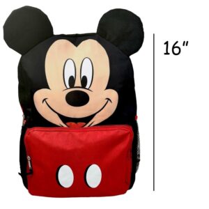 Disney Personalized Backpack - Mickey Mouse Backpack for Kids - Officially Licensed - Mickey Mouse Ears and Face (Personalized Mickey Mouse)