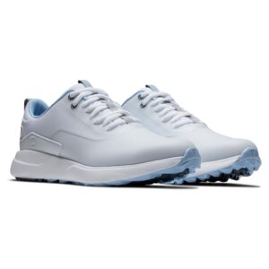 FootJoy Women's FJ Performa Golf Shoe, White/Light Blue, 8.5