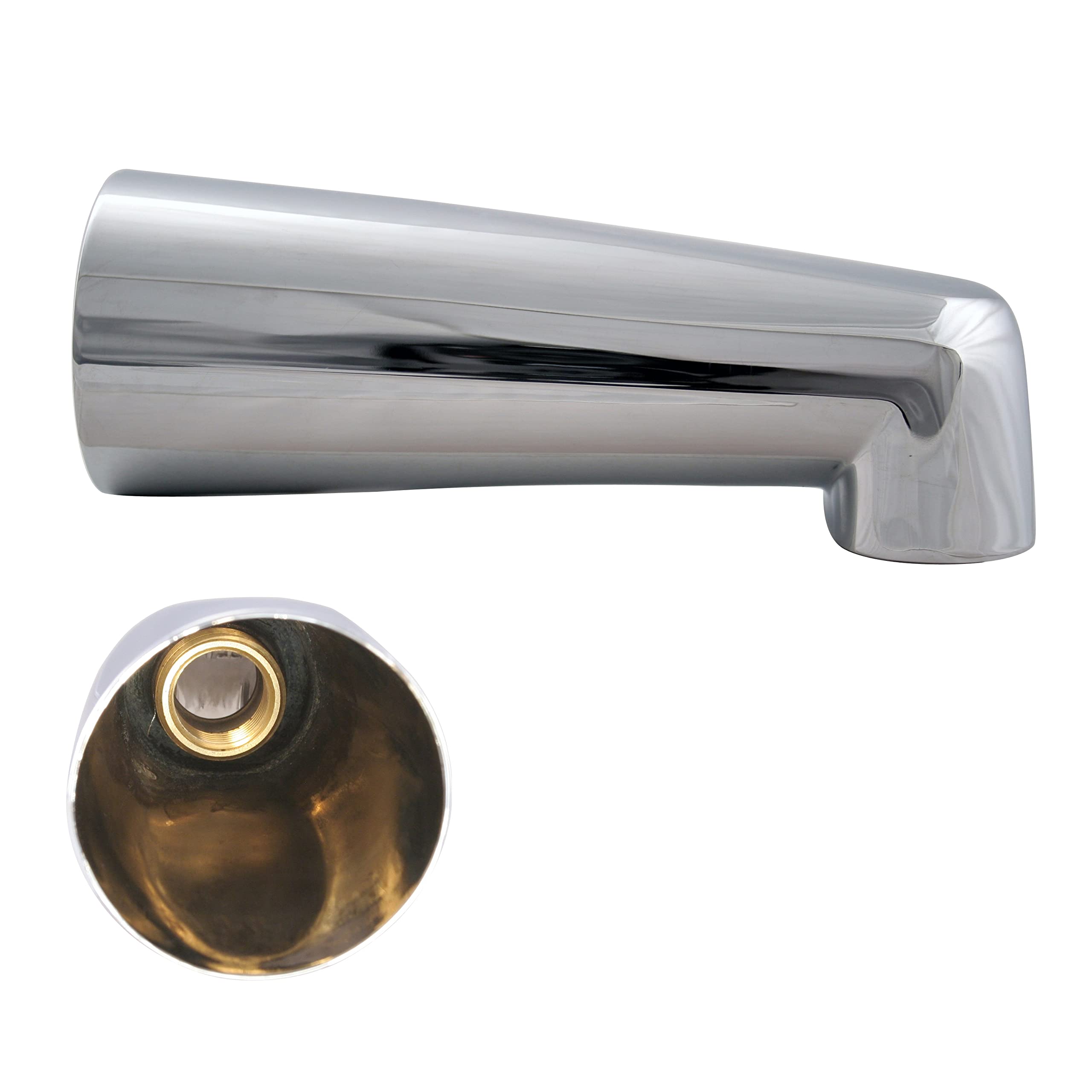 Westbrass A507-1F-26 7" Reach Wall Mount Tub Spout, Polished Chrome