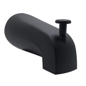 westbrass a531d-1f-62 5-1/4" reach wall mount tub spout with front diverter, zinc, matte black