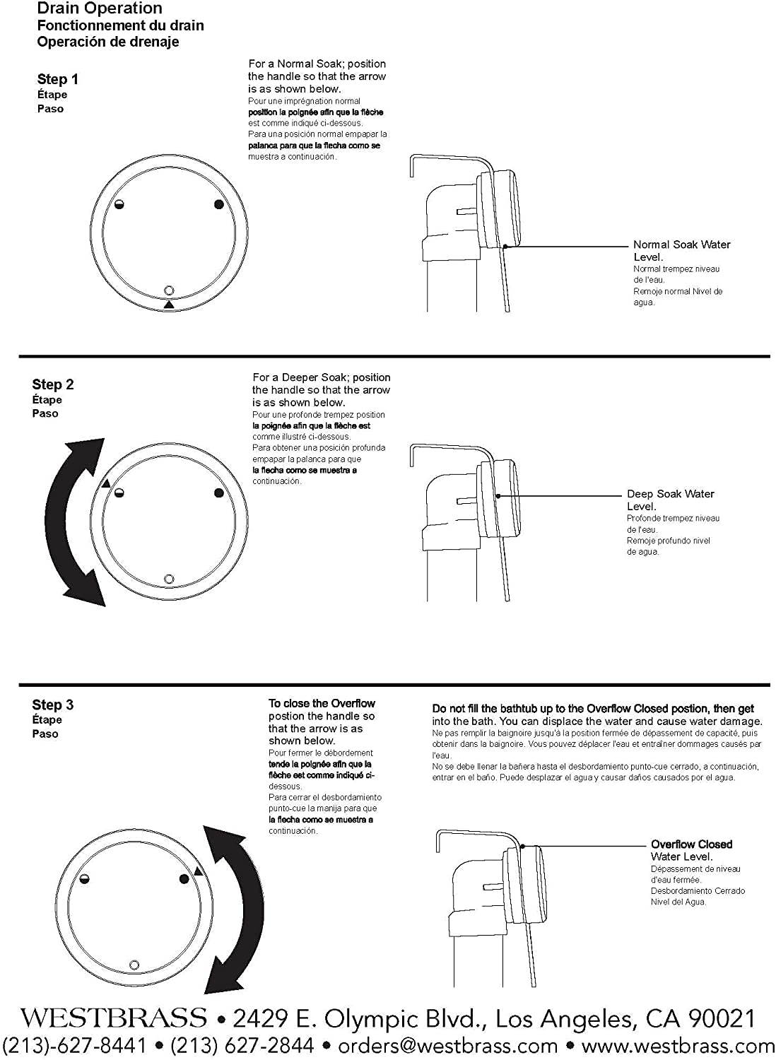 Westbrass A493CHM-07 Universal Patented Deep Soak Round Replacement 2-Hole Bathtub Overflow Cover for Full and Over-Filled Closure, Satin Nickel