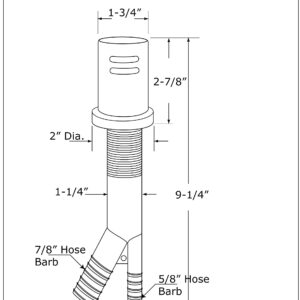 Westbrass A200-1-20 1-3/4" x 2-3/4" Solid Brass Air Gap Cap Kit, Skirted, 1-Pack, Stainless Steel