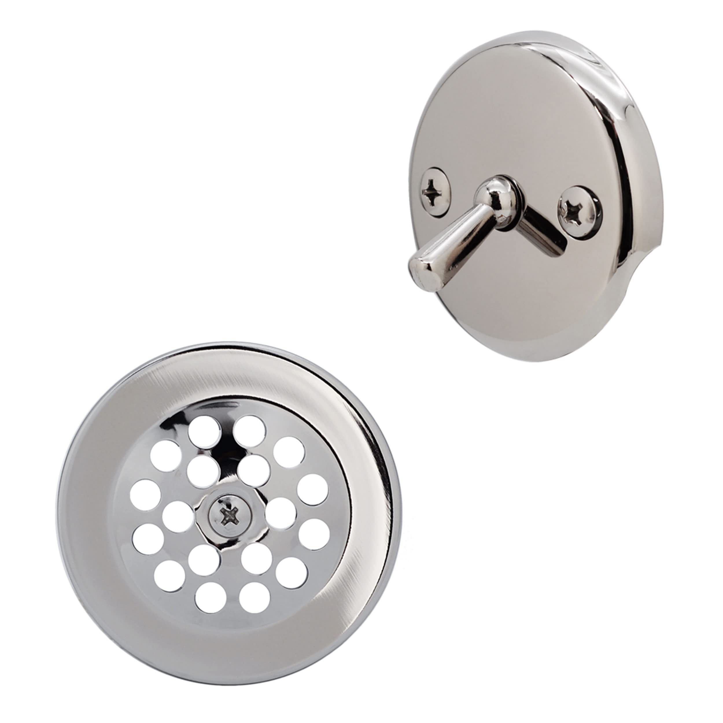 Westbrass A92-26 3-1/8" Trip Lever Bathtub and Shower Drain Kit with 2-Hole Overflow Faceplate, 1-Pack, Polished Chrome