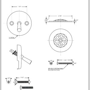 Westbrass A92-26 3-1/8" Trip Lever Bathtub and Shower Drain Kit with 2-Hole Overflow Faceplate, 1-Pack, Polished Chrome