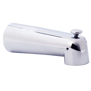 Westbrass A507D-1F-26 7" Reach Wall Mount Tub Spout with Diverter, Polished Chrome