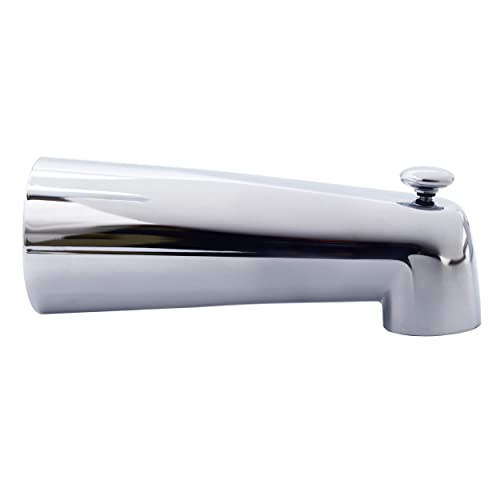 Westbrass A507D-1F-26 7" Reach Wall Mount Tub Spout with Diverter, Polished Chrome