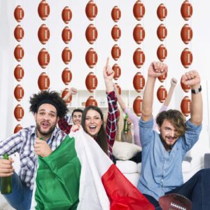 Waenerec Football Banners Garland 32pcs Football Cutouts Football Hanging Swirl Sports Theme Birthday Party Supplies for Baby Shower Home Classroom Favor Decorations