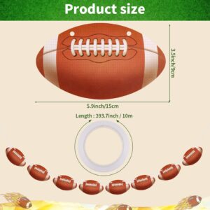 Waenerec Football Banners Garland 32pcs Football Cutouts Football Hanging Swirl Sports Theme Birthday Party Supplies for Baby Shower Home Classroom Favor Decorations