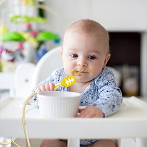 Baby Spoons Self Feeding 6+ Months Holder Strap Highchair Accessories-Gelinor Feeding Aid for Keep Spoon and Forks Set Close at Hand and Off The Ground(Green)-No Spoon