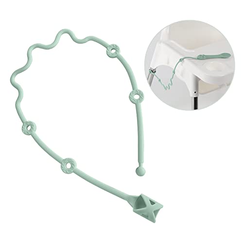 Baby Spoons Self Feeding 6+ Months Holder Strap Highchair Accessories-Gelinor Feeding Aid for Keep Spoon and Forks Set Close at Hand and Off The Ground(Green)-No Spoon