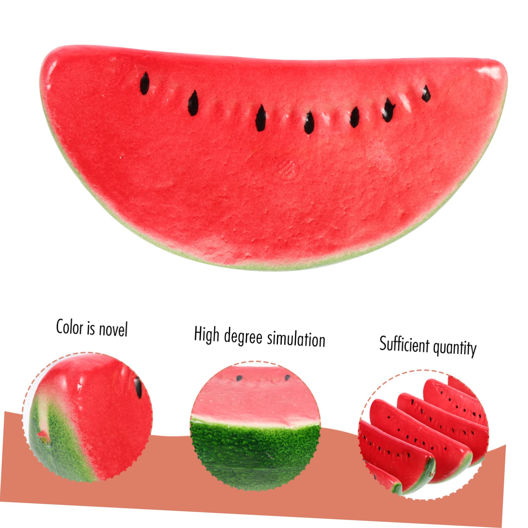 BESPORTBLE 6pcs Simulated Watermelon Fake Watermelon Slices Lifelike Watermelon Slices Realistic Watermelon Slice Photography Props Watermelon Slices Model Artificial Flower Fruit Foam