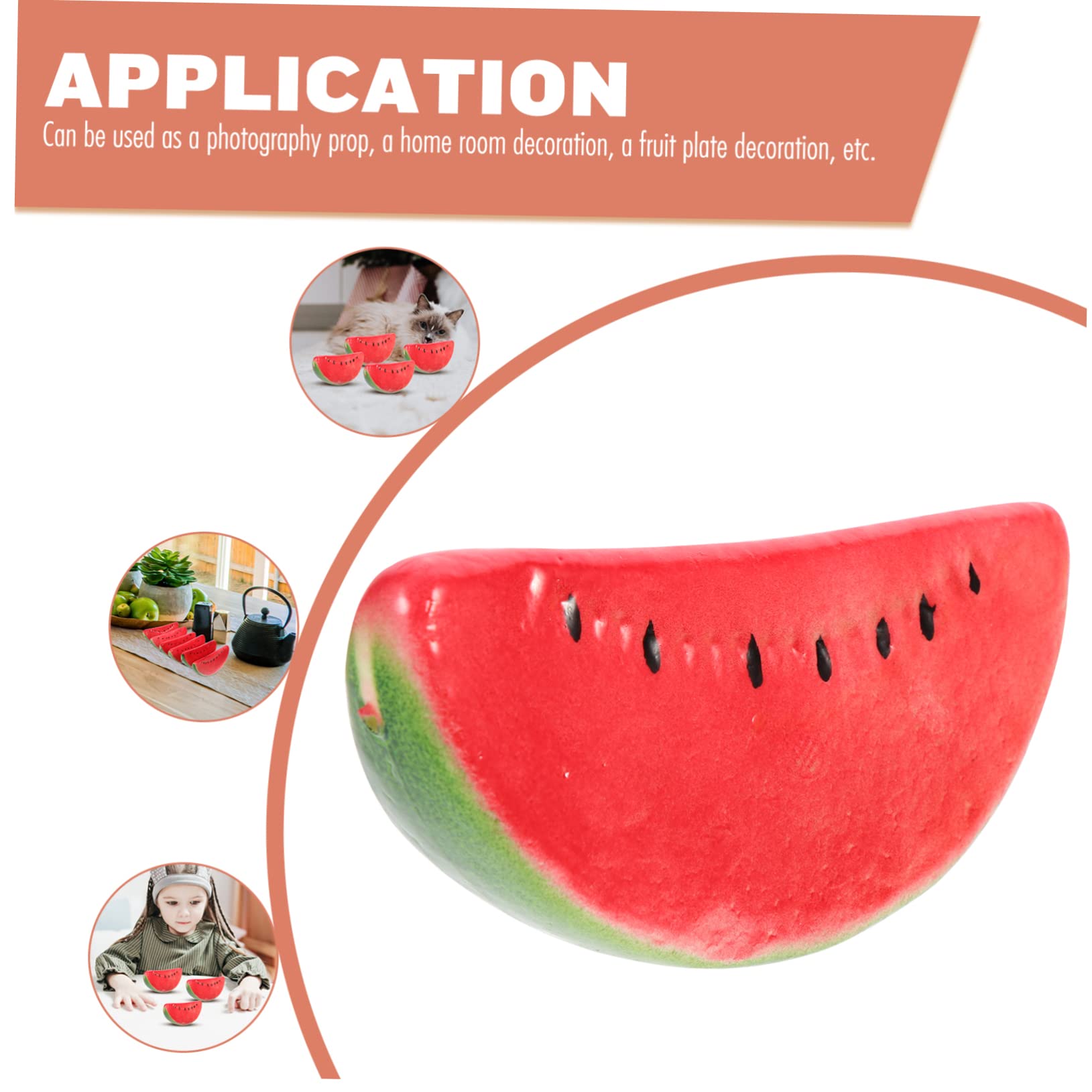 BESPORTBLE 6pcs Simulated Watermelon Fake Watermelon Slices Lifelike Watermelon Slices Realistic Watermelon Slice Photography Props Watermelon Slices Model Artificial Flower Fruit Foam