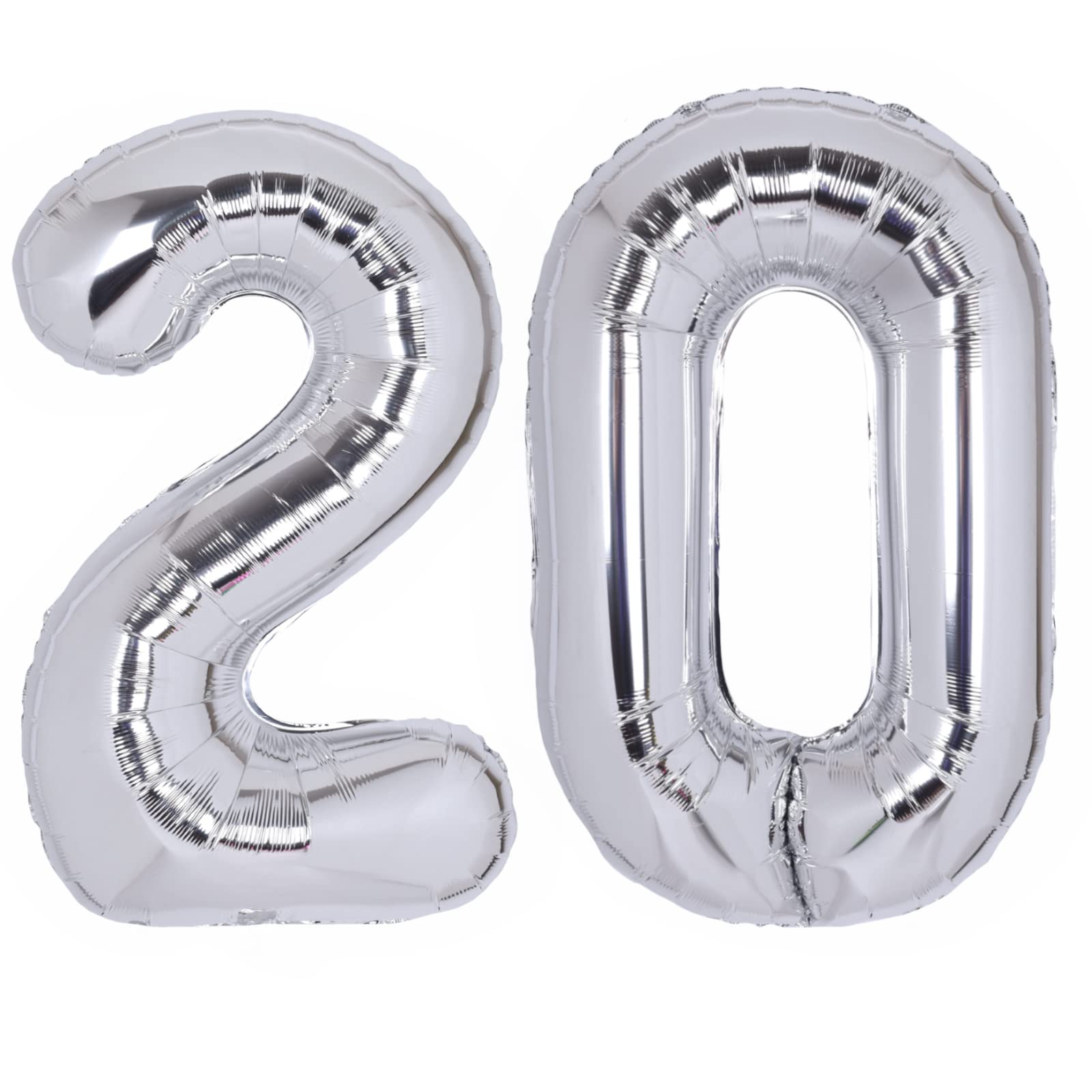 40 Inch Number 20 Balloon Silver Jumbo Giant Big Large Number 20 Foil Mylar Silver Balloons 20th Birthday Party Anniversary Decorations Supplies for Boys Girl Balloon Event Ocean Mermaid Theme Party